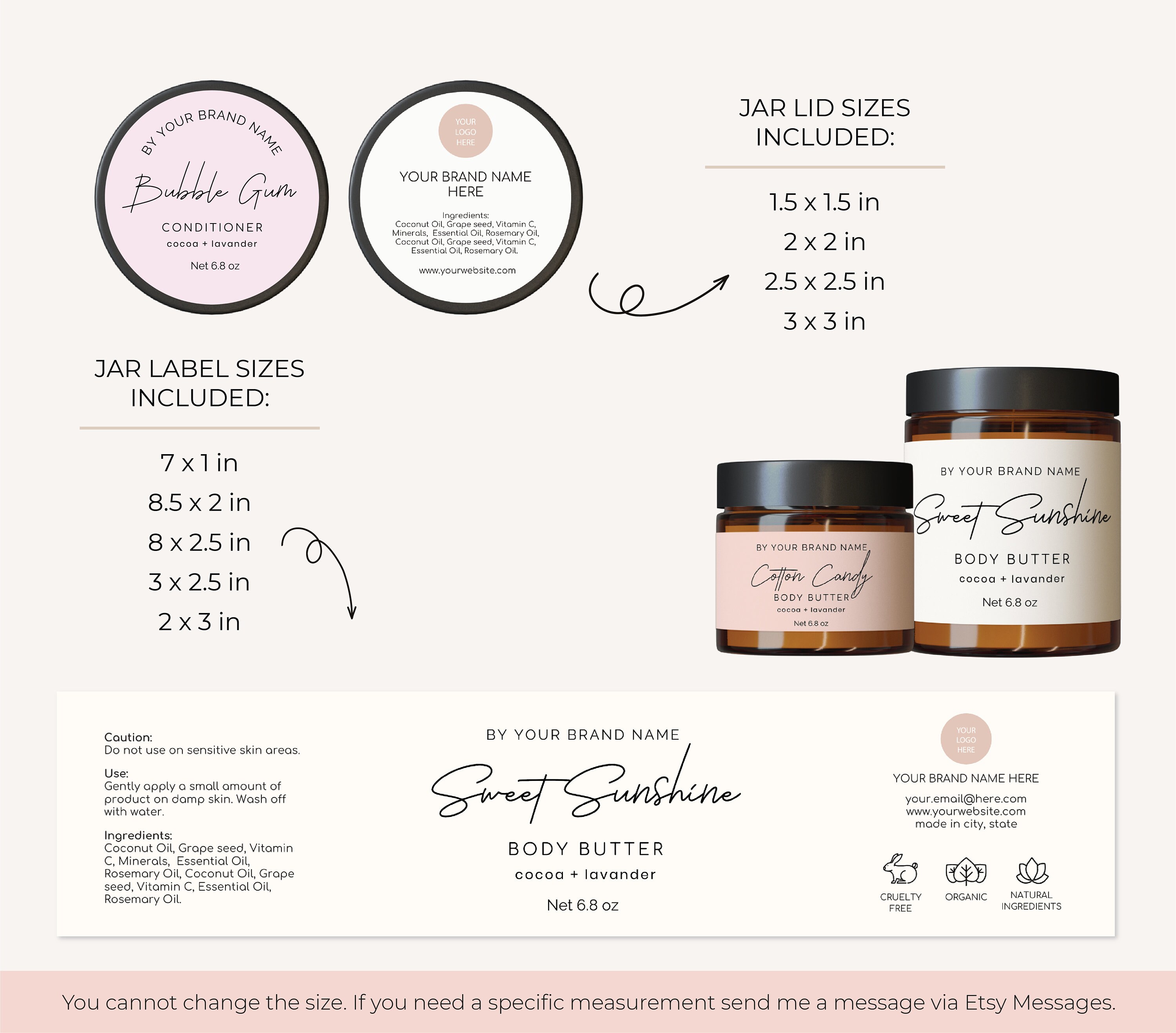 Stylish Cosmetic Product Label Template Canva Product Label - Etsy Canada