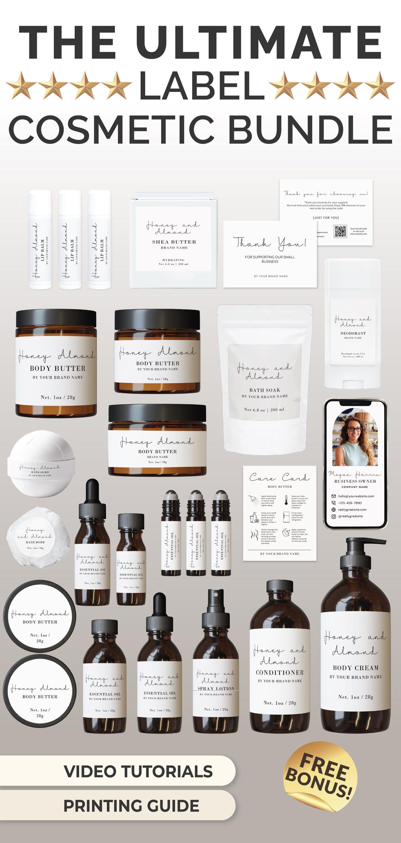 Cosmetic Product Label Template Body Butter Label Cosmetic Sticker ...