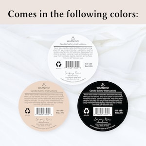 Candle Warning Label Template Sticker Candle Warning Custom Barcode ...