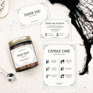 Candle Business Branding Kit Candle Sticker Label Candle Care Card ...