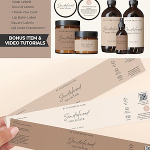Editable Cosmetic Label Template Branding Kit DIY Cosmetic Bundle Label ...