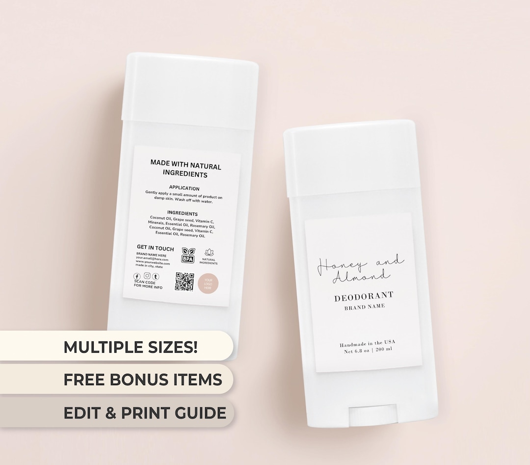 Minimalistic Deodorant Label Homemade Deodorant Label Design Deodorant ...