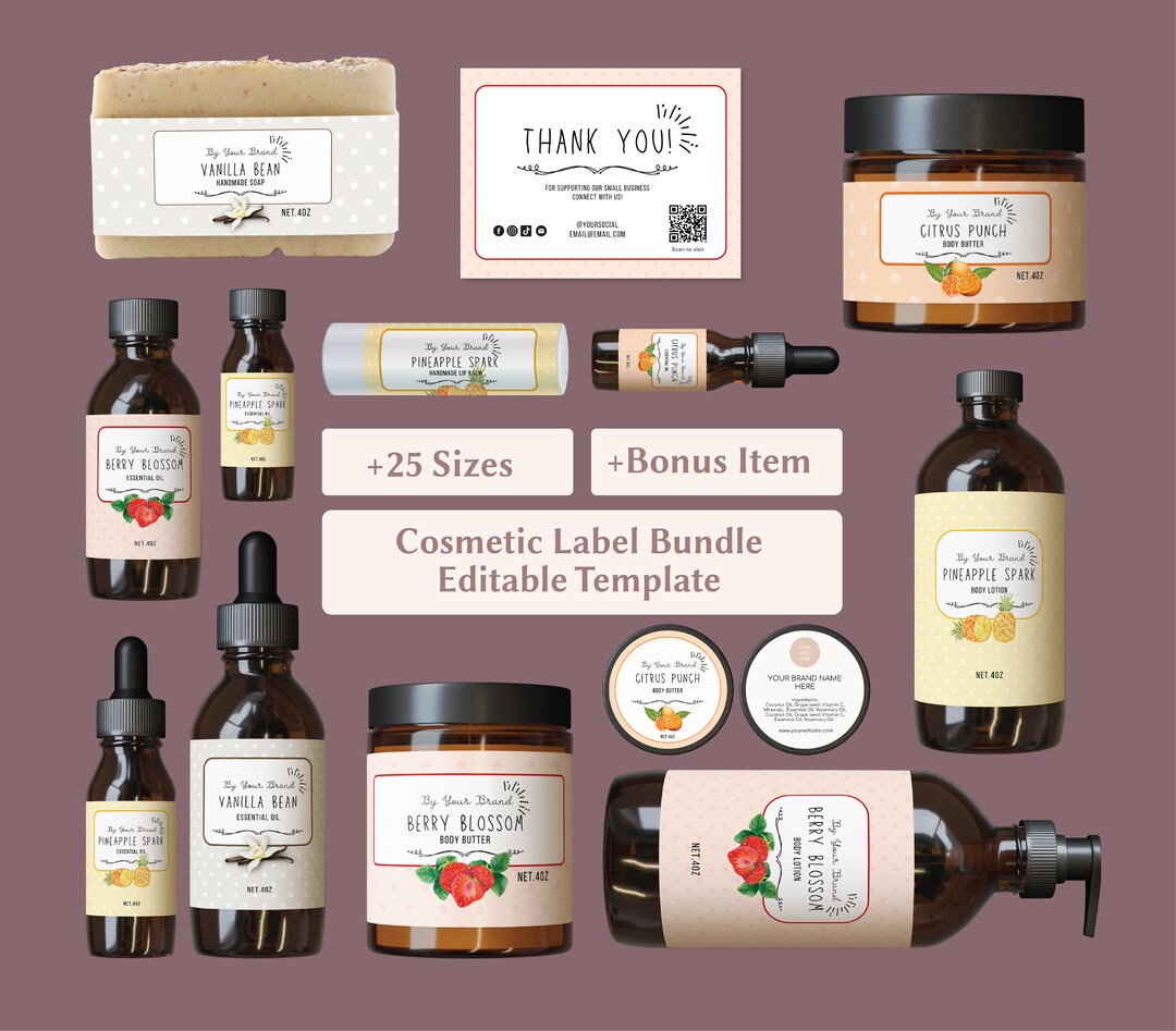 Skincare Product Label Canva Jar Label Template Canva Bottle Label ...