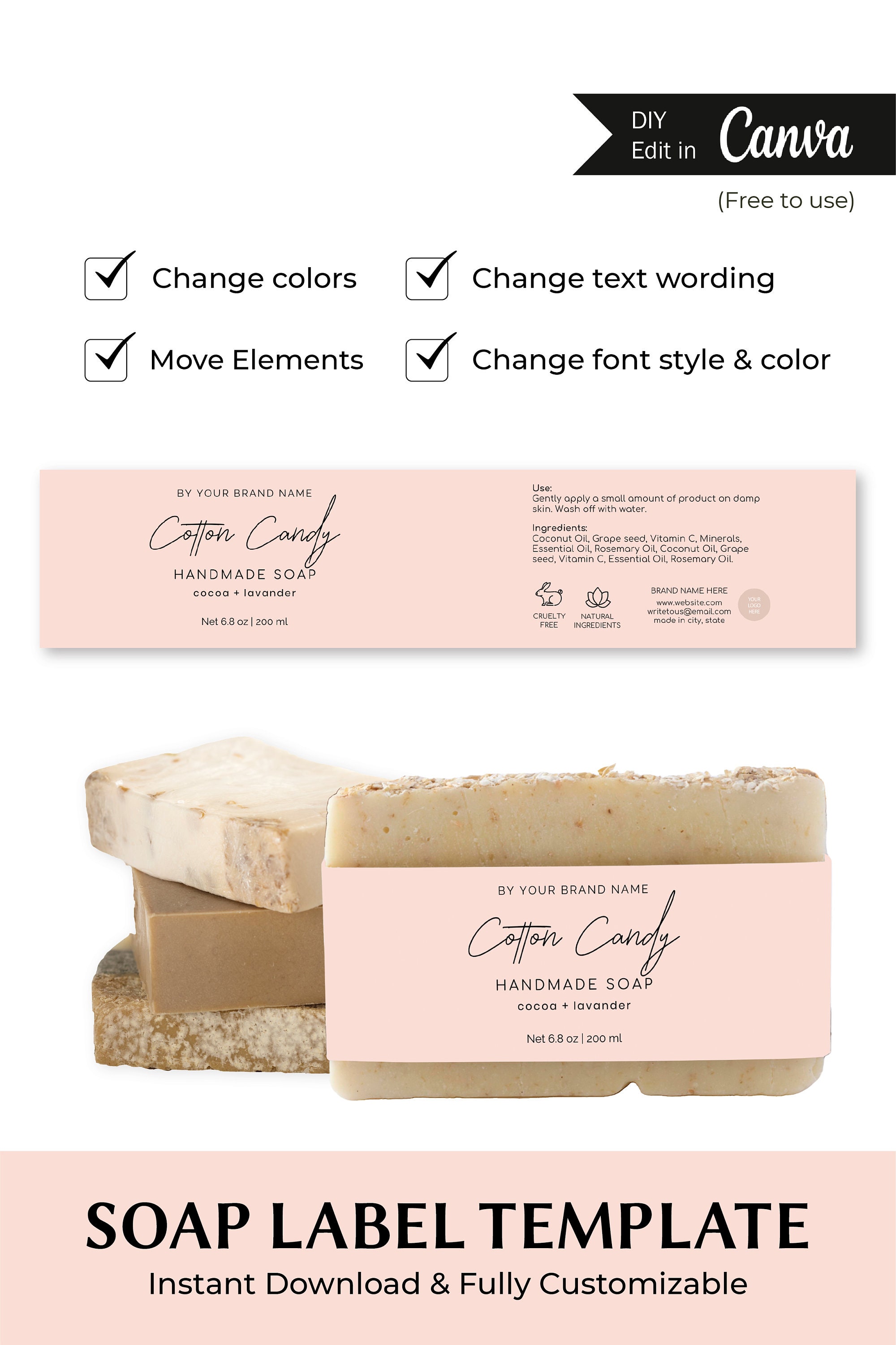 Custom Soap Label Sticker Soap Bar Wrap Label Soap Label - Etsy Canada