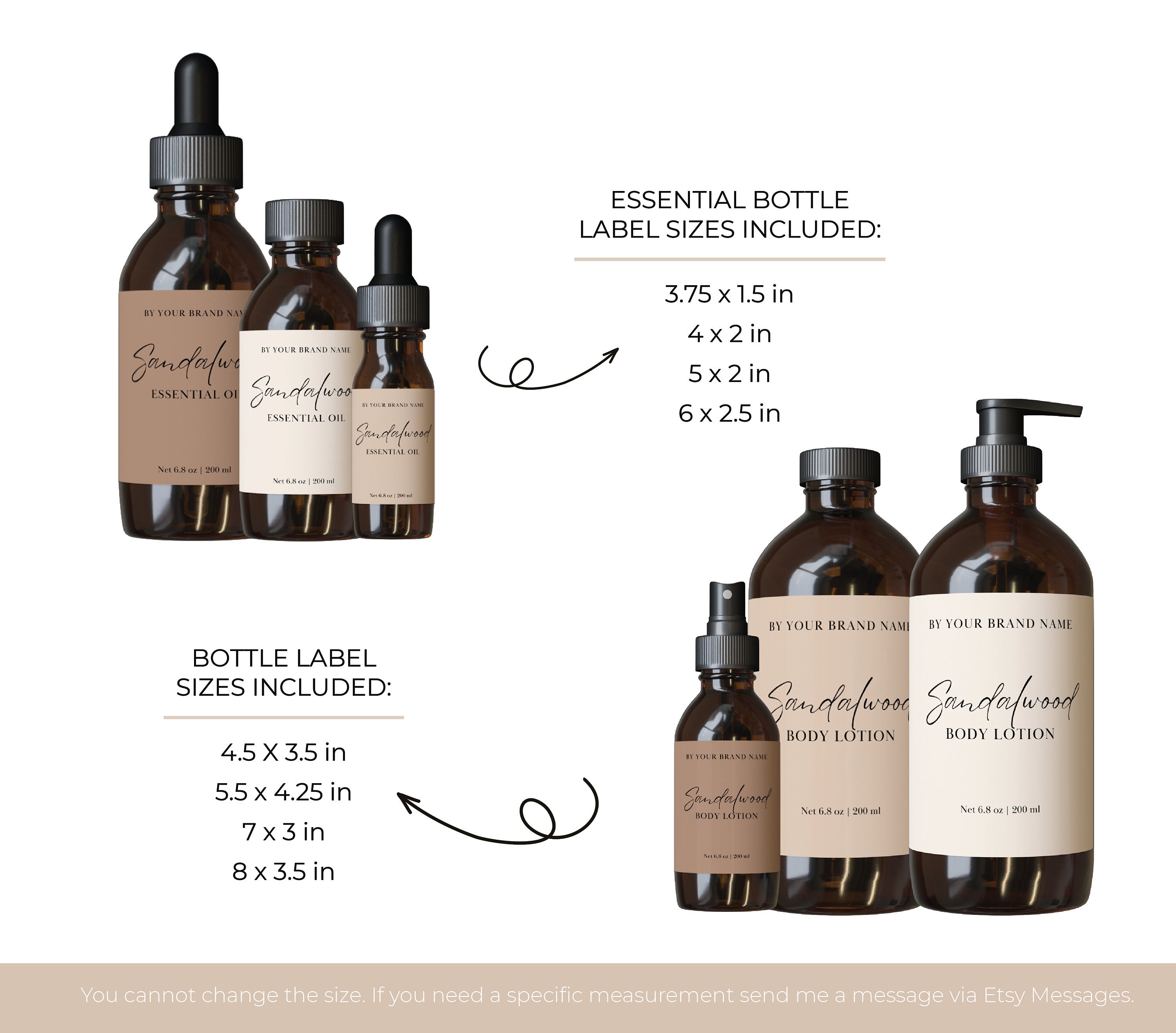 Editable Cosmetic Label Template Branding Kit DIY Cosmetic Bundle Label ...