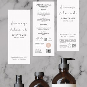 Luxury Shampoo Label Canva Bottle Label Printable Bottle Minimalistic ...