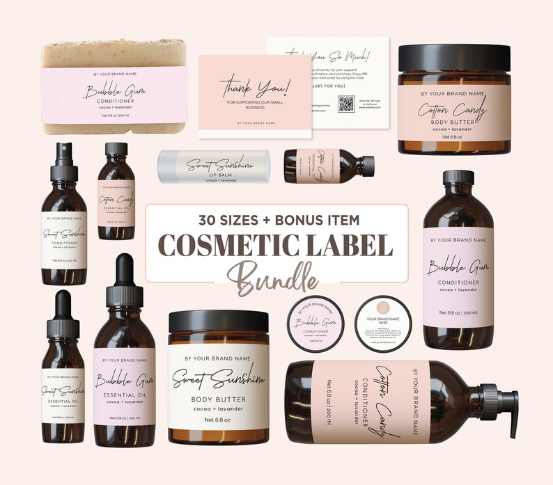 Cosmetic Branding Bundle Printable Cosmetic Label Template Body Butter ...
