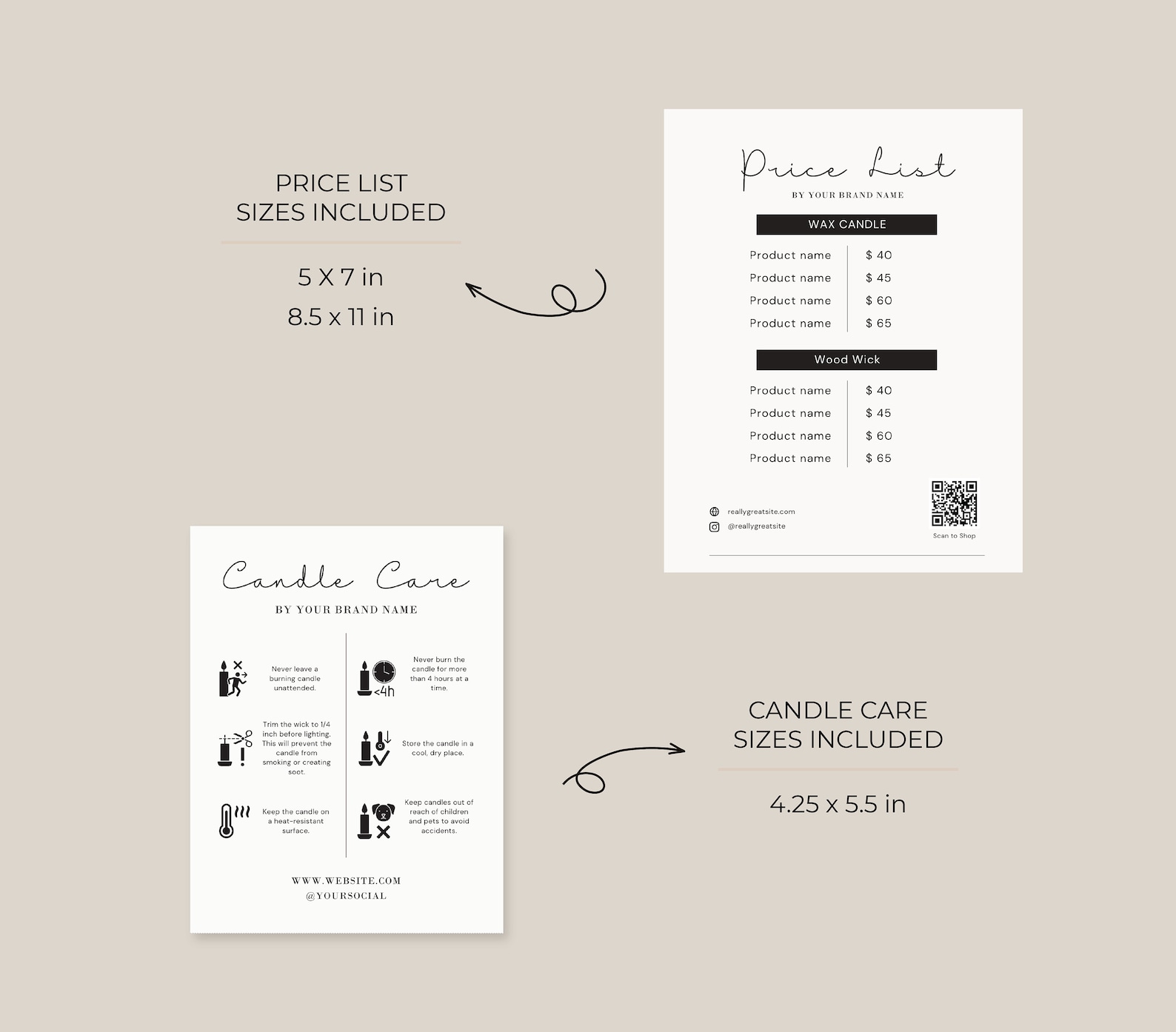 Candle Branding Kit Template Candle Making Kit Candle Label Template ...