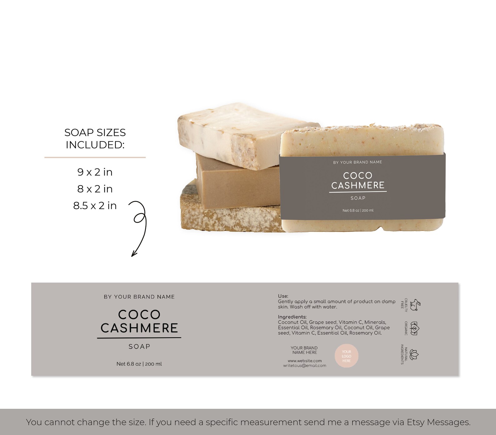 Minimalistic Cosmetic Label Product Template Body Butter Label Template ...