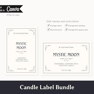 Candle Business Branding Kit Candle Sticker Label Candle Care Card ...