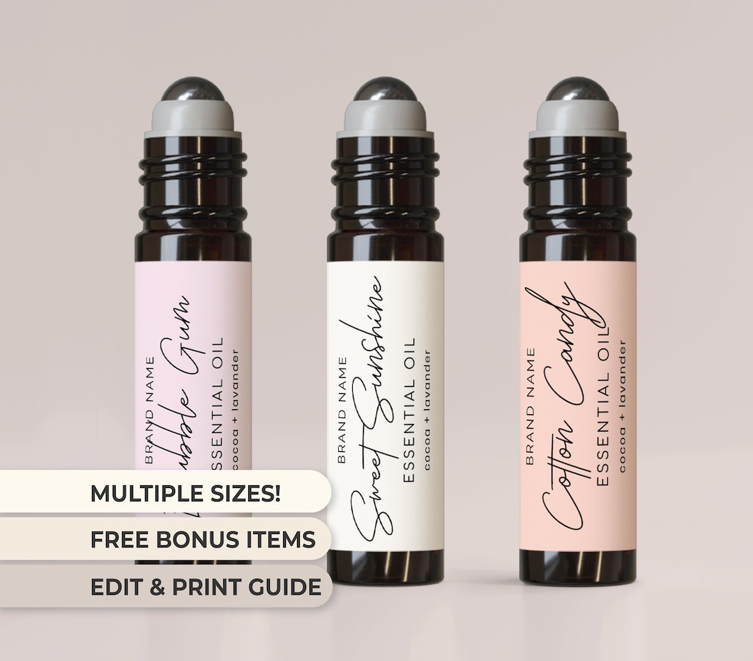 Roller Label Template Roller Bottle Label 10ml Roller Label Editable ...