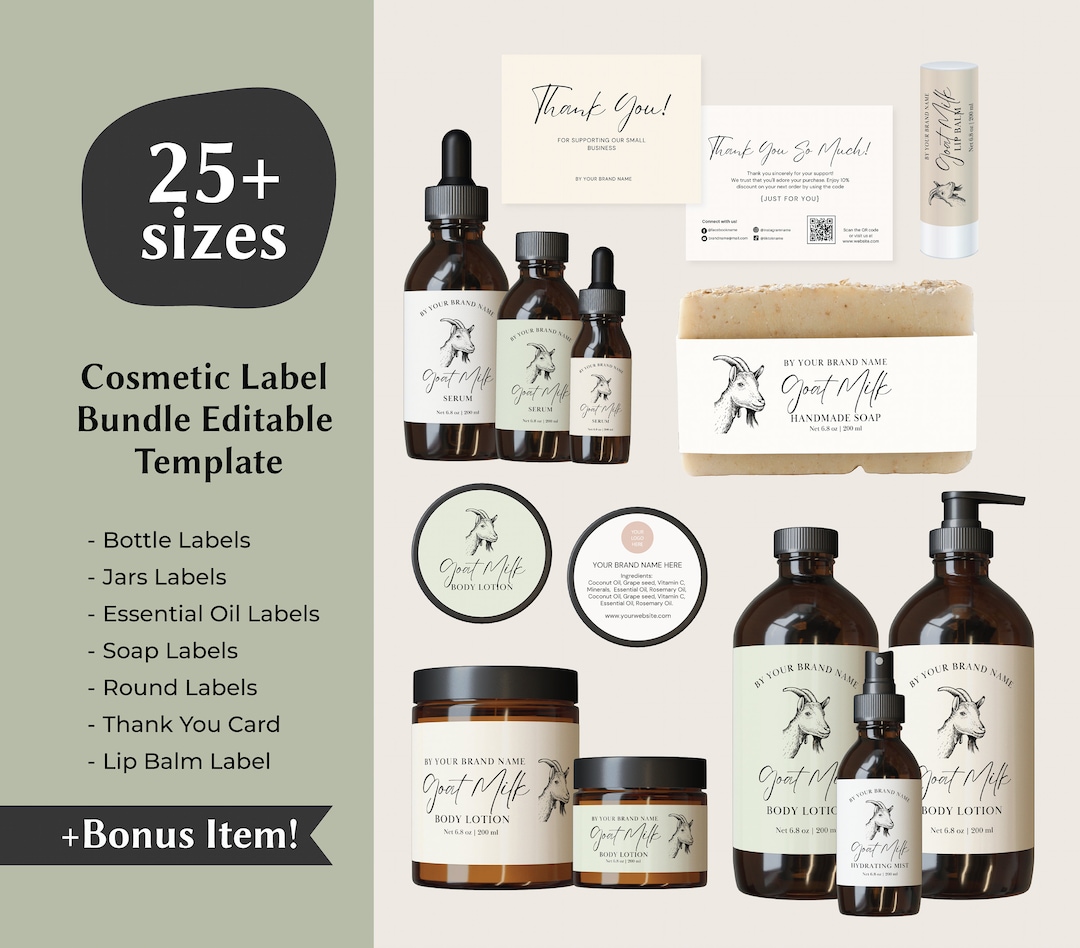 Goat Label Template Goat Product Label Goat Cosmetic Label Template ...