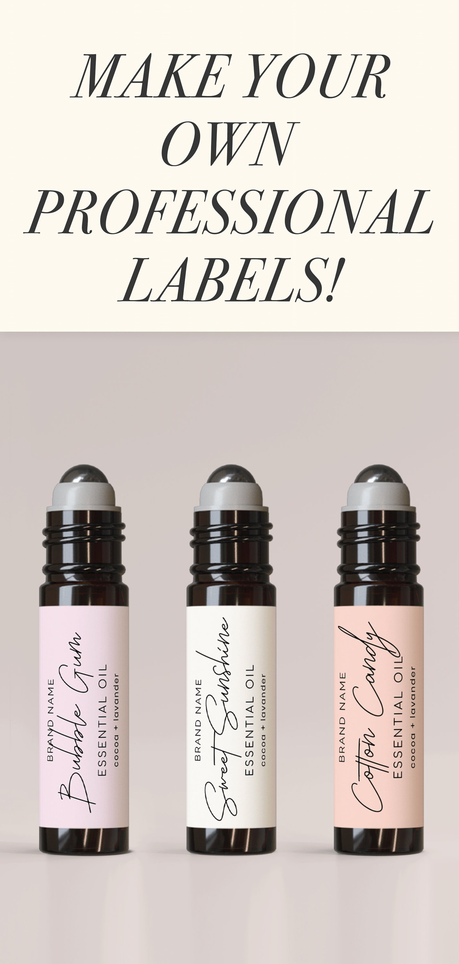 Roller Label Template Roller Bottle Label 10ml Roller Label Editable ...