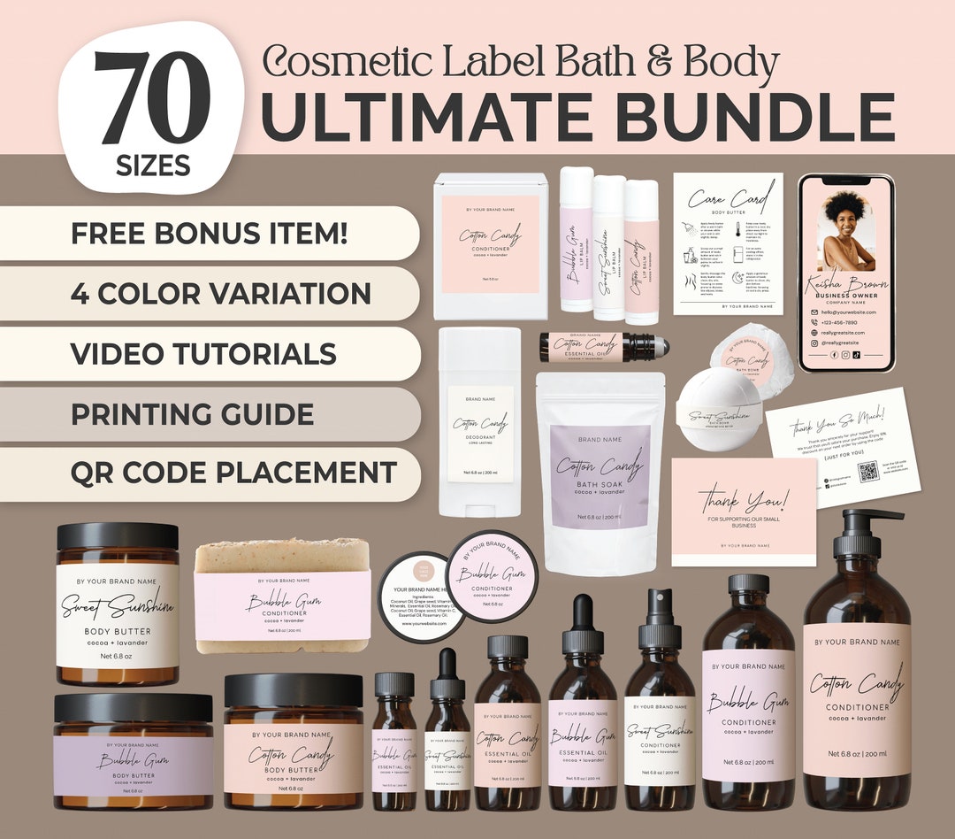 Stylish Product Label Template Cosmetic Label Sticker Skincare Label ...