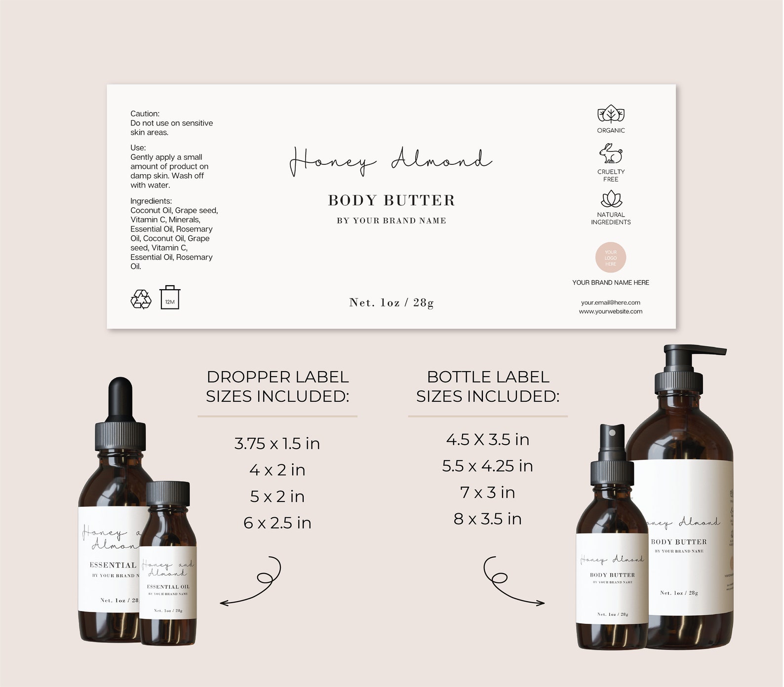 Minimalistic Essential Oil Label Template Essential Oil Printable ...