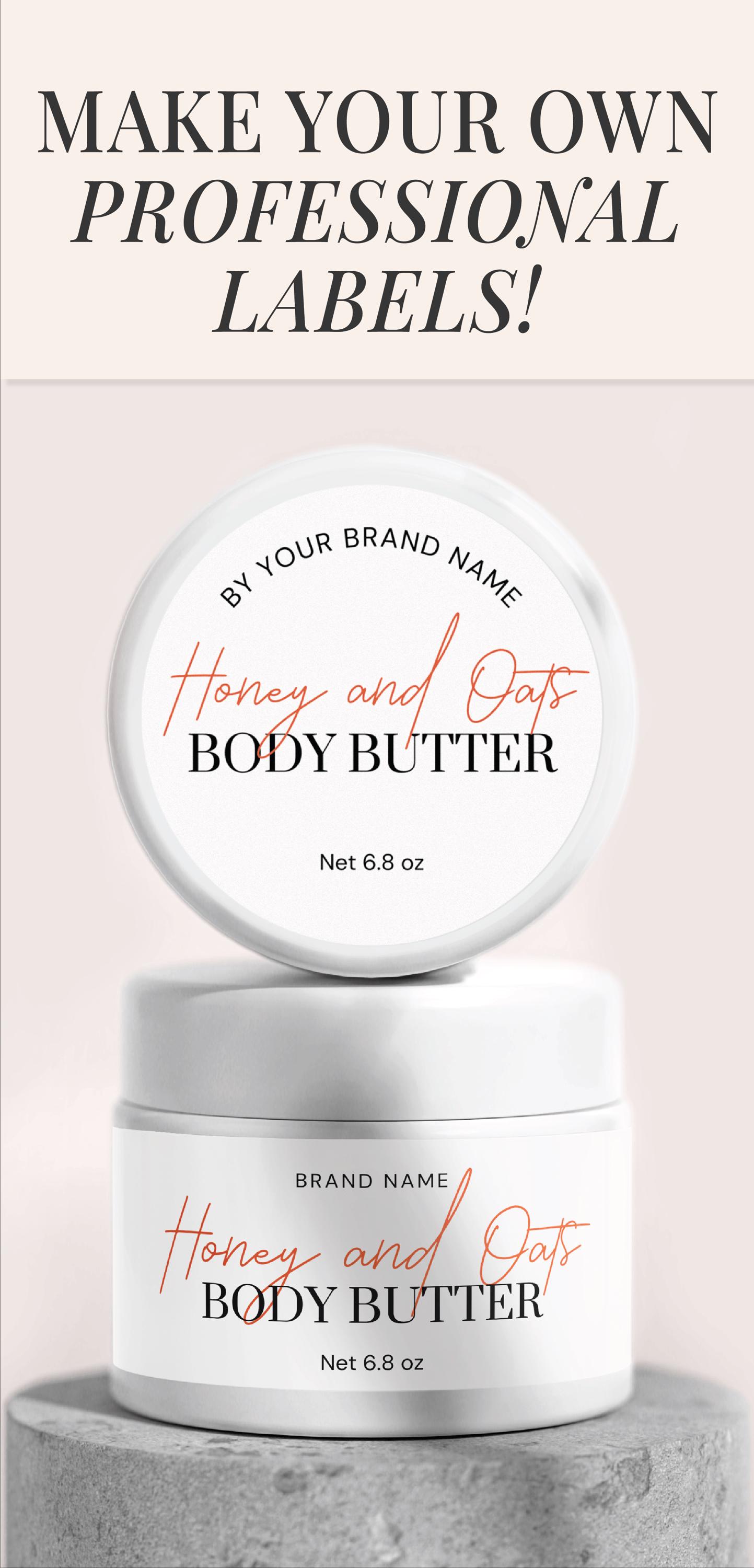 Shea Butter Label for Cream Custom Label Body Scrub Sticker Editable ...