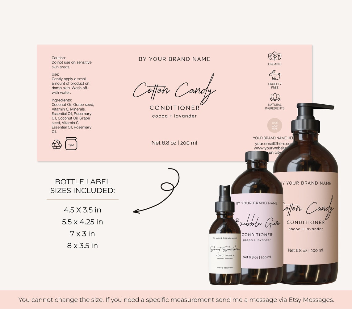 Stylish Cosmetic Product Label Template Canva Product Label - Etsy Canada