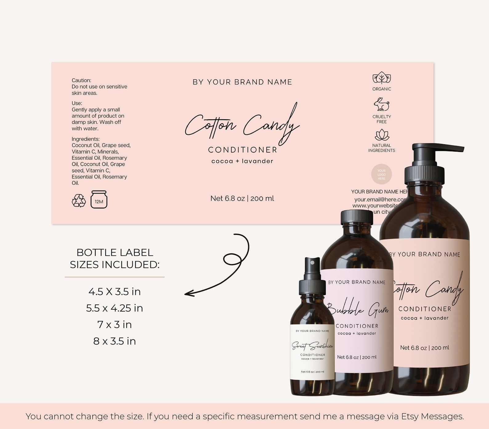 Stylish Cosmetic Product Label Template Canva Product Label - Etsy Canada