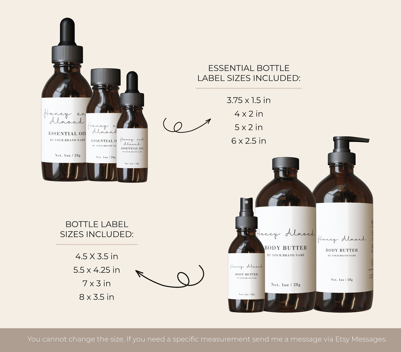 Luxury Cosmetic Label Editable Skincare Label Custom Skin Care Label ...