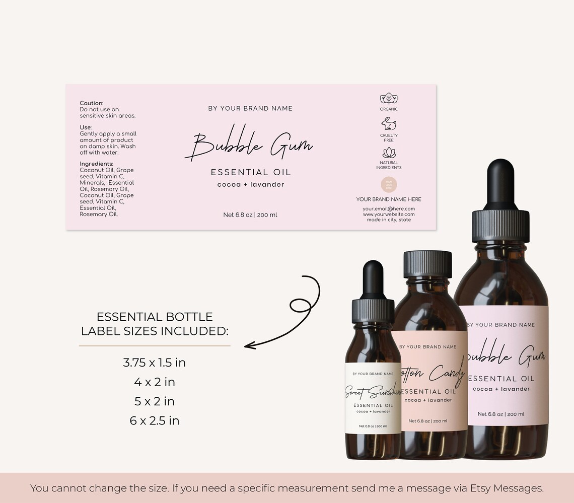 Stylish Cosmetic Product Label Template Canva Product Label - Etsy Canada
