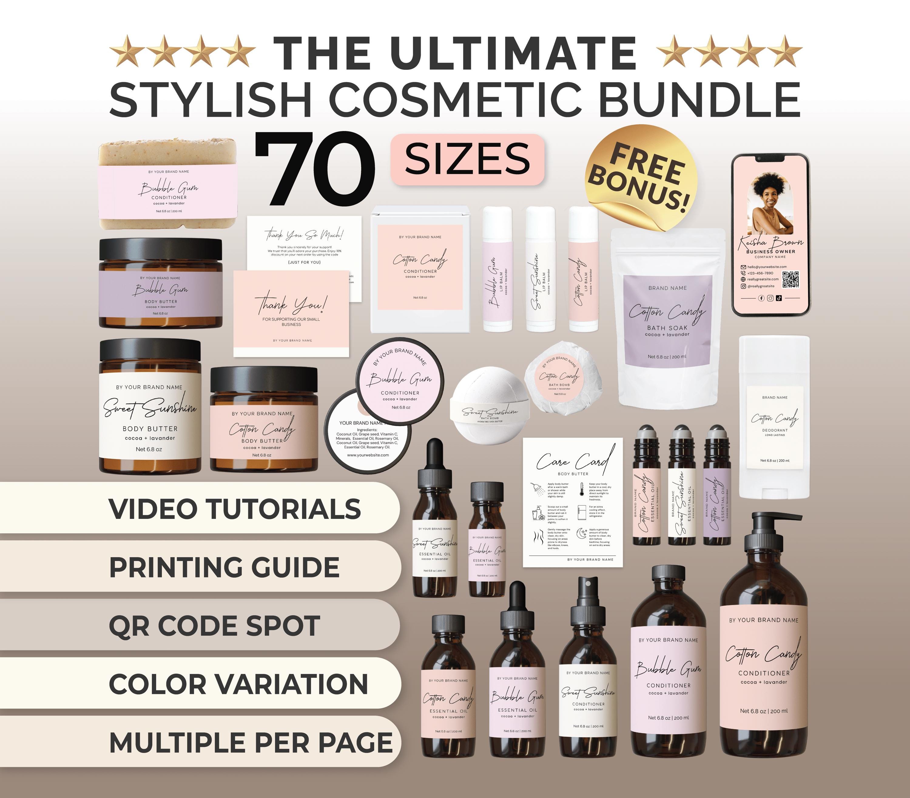 Stylish Product Label Template Cosmetic Label Sticker Skincare Label ...