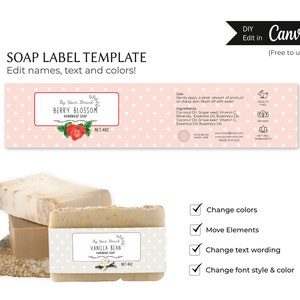 Soap Label Template Canva Soap Label Sticker Soap Label Printable Soap ...