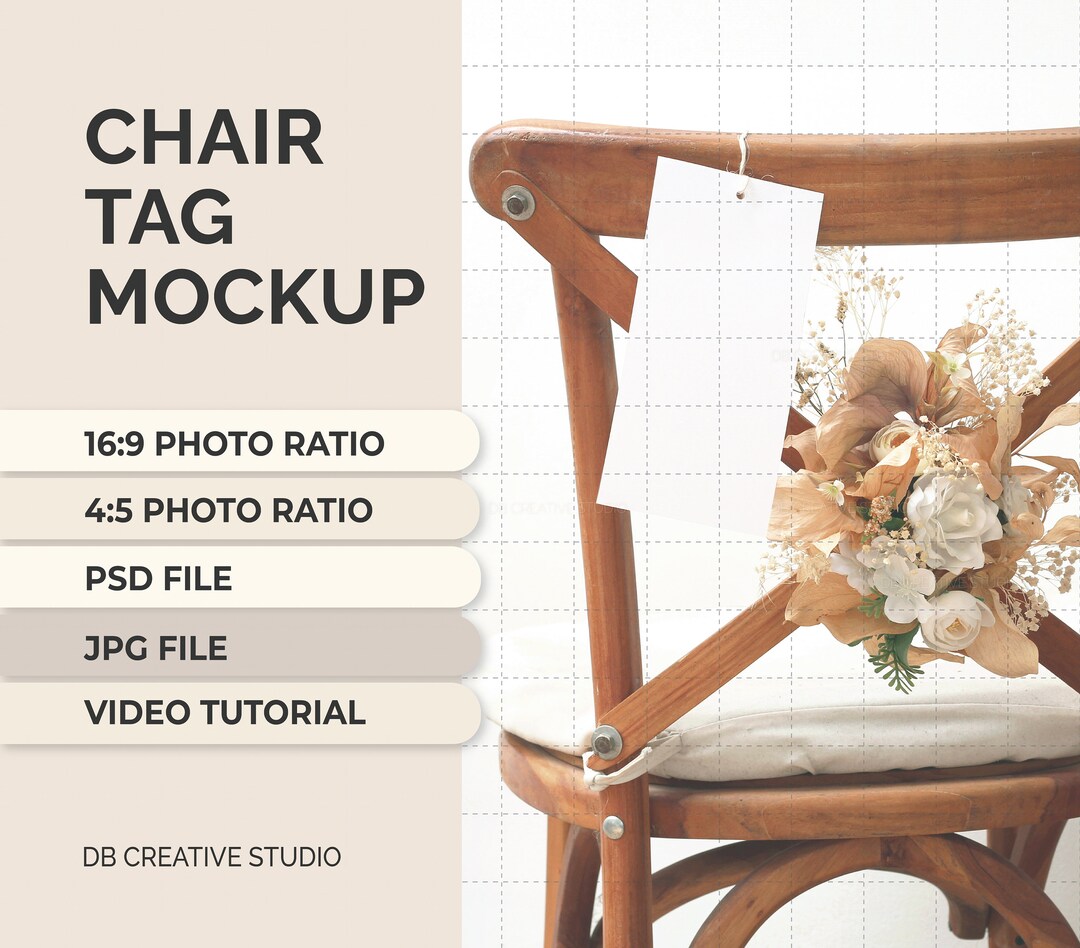 Chair Sign Mockup Reserved Seat Mockup Reserved Tag Mockup Seating Tag ...