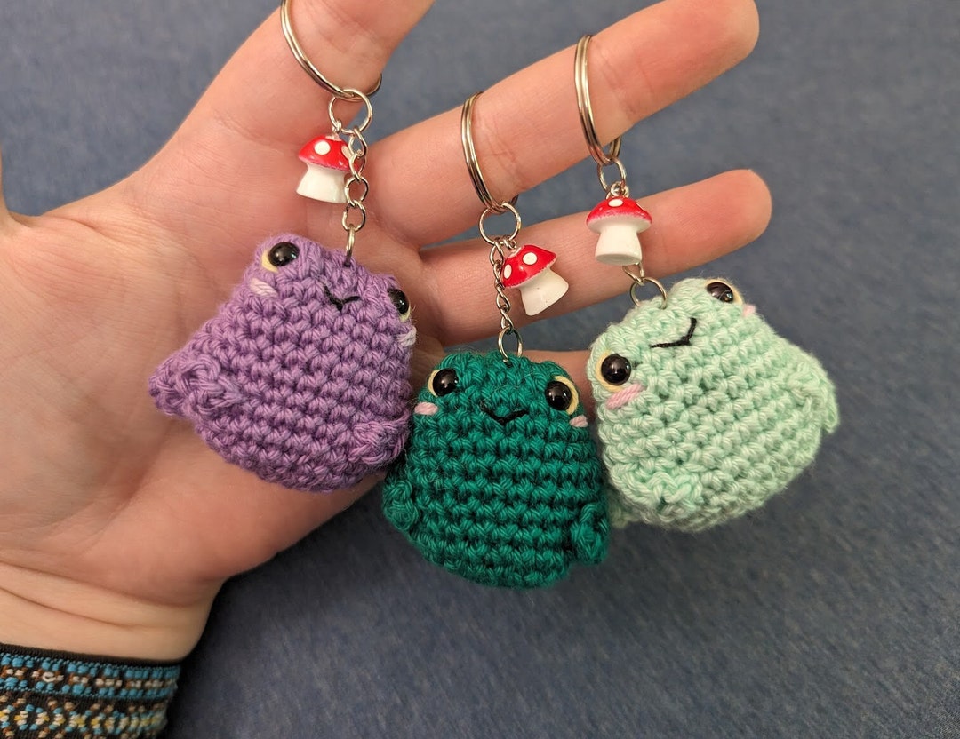 Crocheted Frog Keychain - Etsy