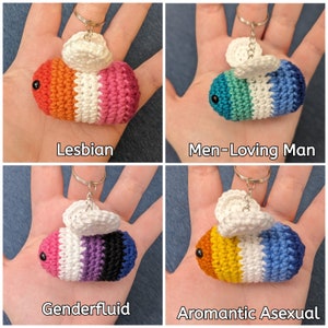 Pride Bees! LGBTQ+ Crocheted Amigurumi Bee Keychains - Etsy