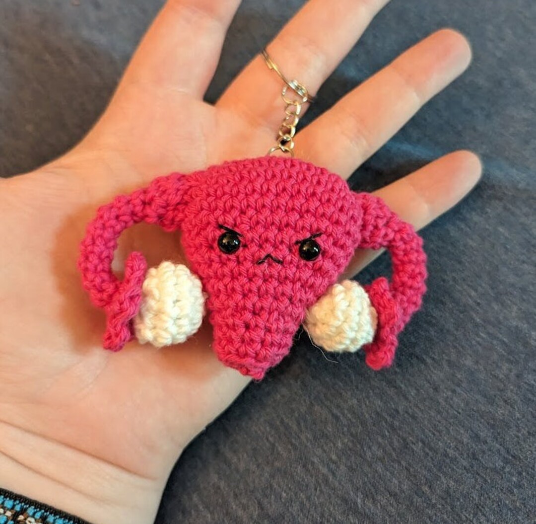 Crocheted Angry Uterus Keychain - Etsy Canada