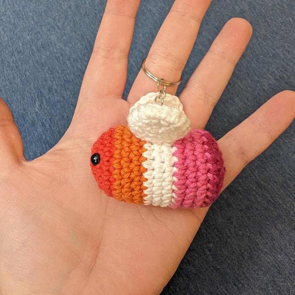Pride Bees LGBTQ Crocheted Amigurumi Bee Keychains - Etsy