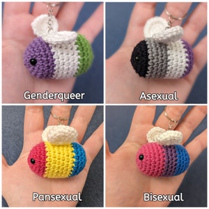 Pride Bees! LGBTQ+ Crocheted Amigurumi Bee Keychains - Etsy