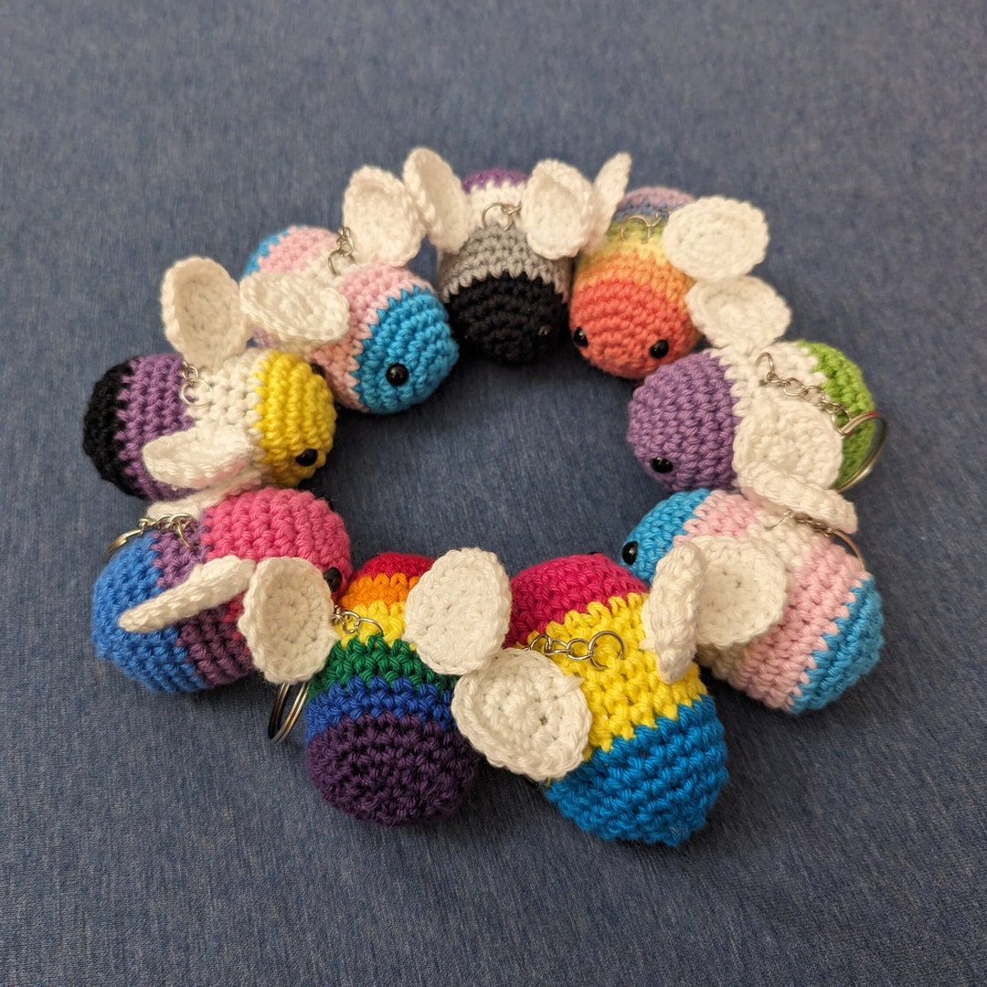 Pride Bees LGBTQ Crocheted Amigurumi Bee Keychains - Etsy
