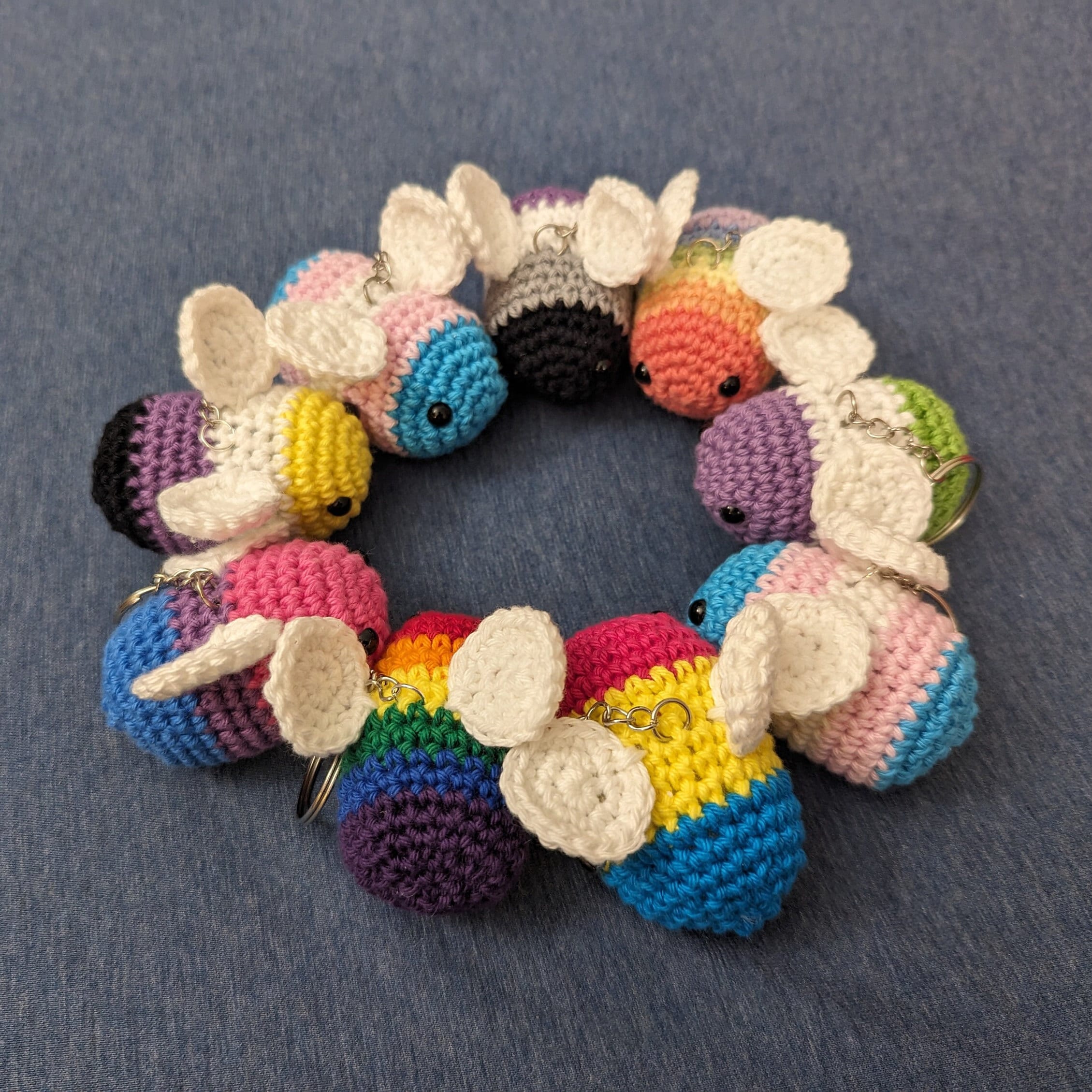 Pride Bees LGBTQ Crocheted Amigurumi Bee Keychains - Etsy