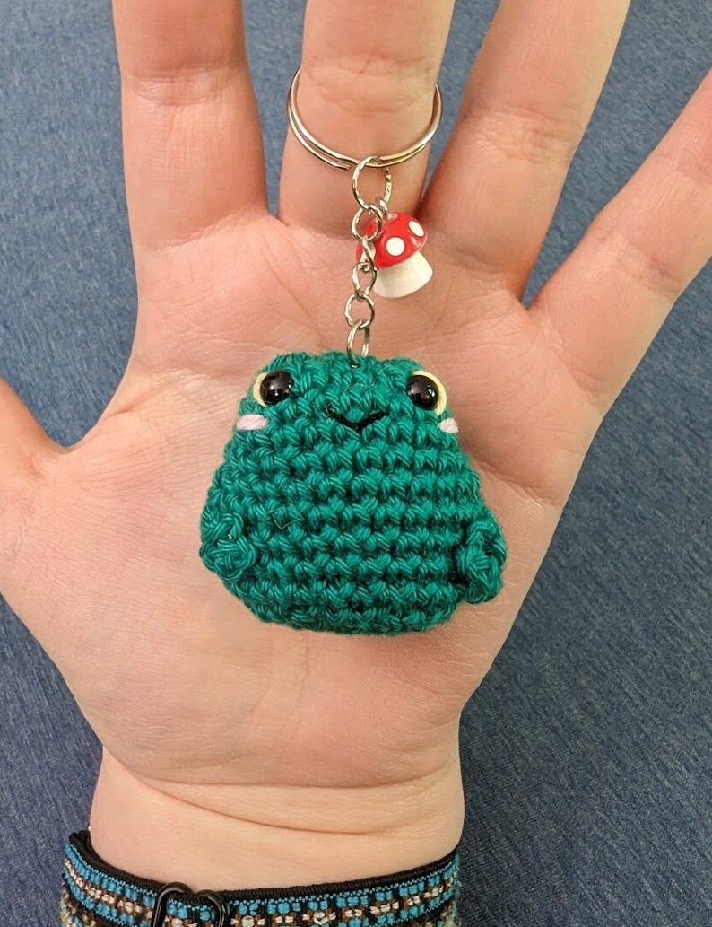 Crocheted Frog Keychain - Etsy