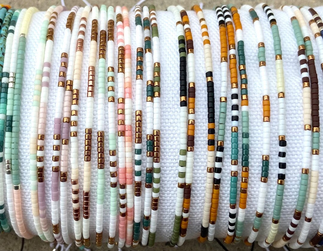 Dainty Seed Bead Bracelets, Tiny Beaded Bracelet, Miyuki Delica Bead ...