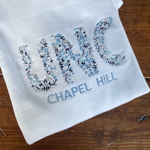 UNC Floral Hoodie/tar Heels Game Day Spirit Wear/tailgating Sweatshirt ...