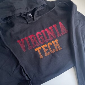 Virginia Tech/vt Embroidered Hoodie/hokies Gradution Gift - Etsy