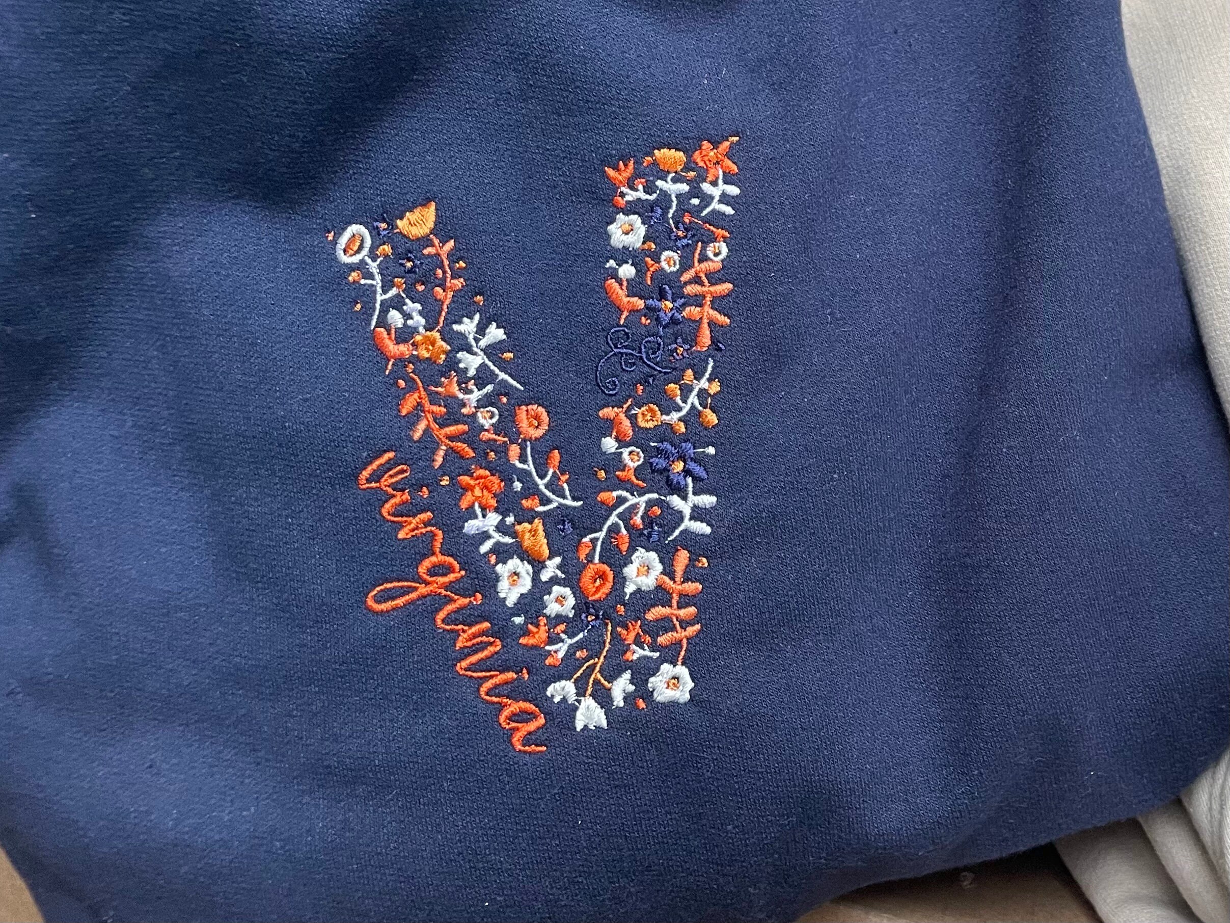 CUSTOM Large Letters/university Floral Hoodie/college & High School ...