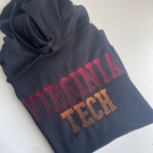 Virginia Tech/vt Embroidered Hoodie/hokies Gradution Gift - Etsy