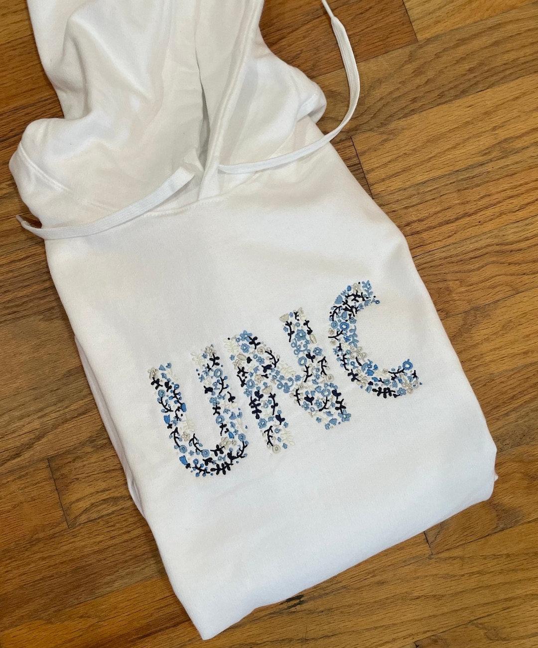 UNC Floral Hoodie/tar Heels Game Day Spirit Wear/tailgating Sweatshirt ...