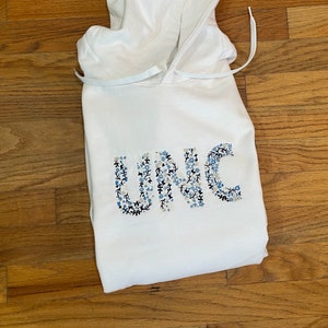 UNC Floral Hoodie/tar Heels Game Day Spirit Wear/tailgating Sweatshirt ...