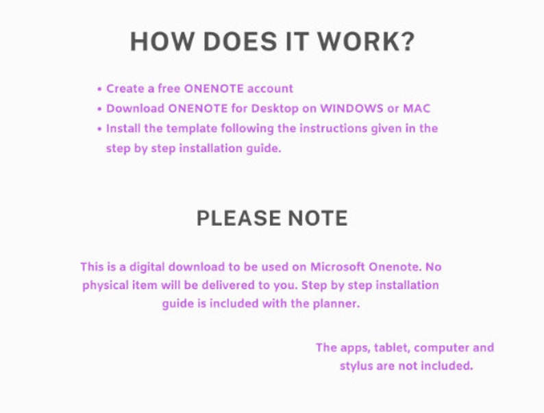 ONENOTE Adhd Planner Onenote Adhd Planner Digital Adhd Planner for ...