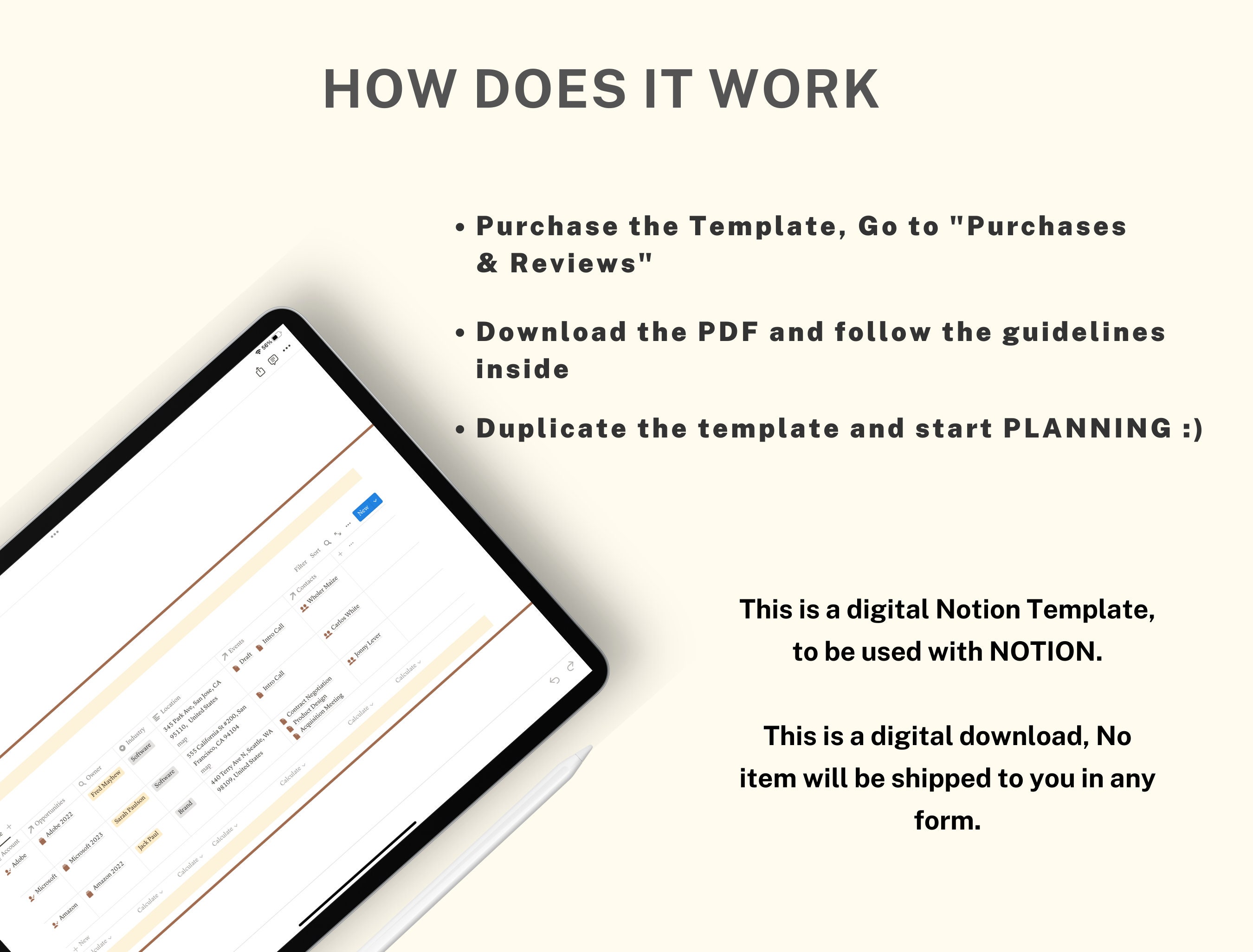 Notion Advanced CRM Template, Notion Template, Notion Planner, Notion Dashboard Template, Notion ...
