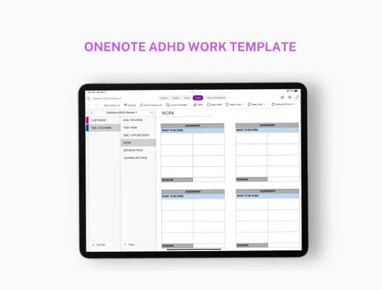 ONENOTE Adhd Planner Onenote Adhd Planner Digital Adhd Planner for Adults Adhd Planner Onenote ...