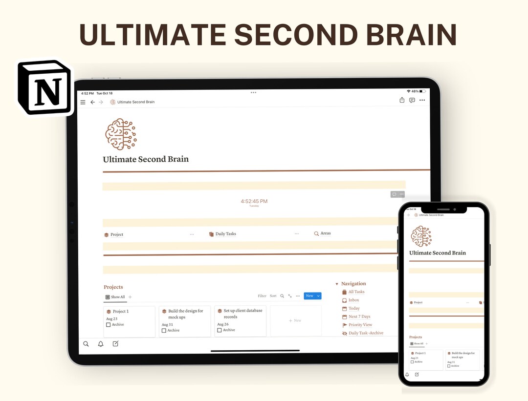 Notion Ultimate Second Brain, Notion Template Business, Notion Template, Notion Planner, Notion ...