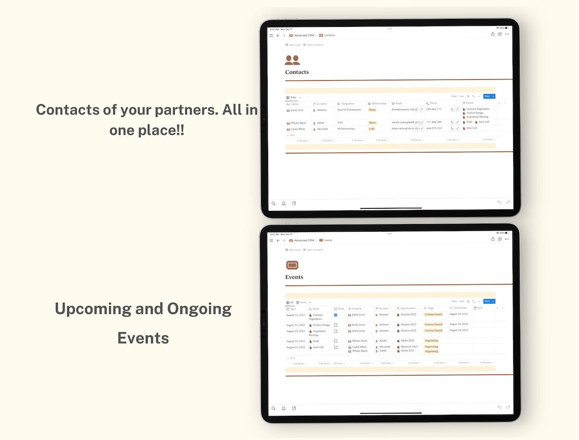 Notion Advanced CRM Template, Notion Template, Notion Planner, Notion Dashboard Template, Notion ...