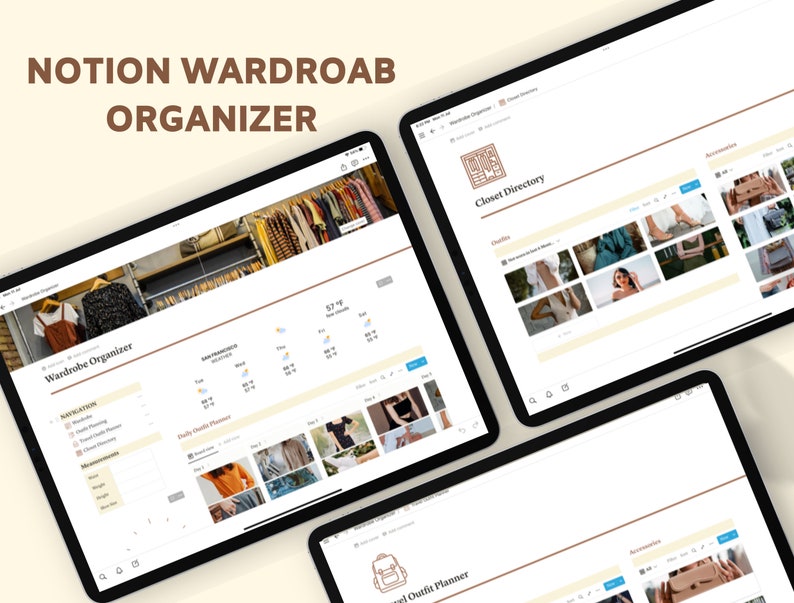 Notion Wardrobe Organizer Notion Template Notion Life - Etsy