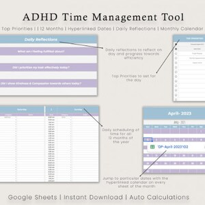 ADHD Time Management Tool Google Spread Sheet, Google Sheets, Google ...