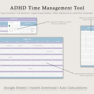 ADHD Time Management Tool Google Spread Sheet, Google Sheets, Google ...